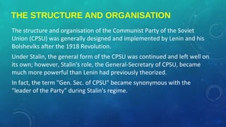 CAMBRIDGE A2 HISTORY: STALIN AIMS IN GOVERNMENT AND ADMINISTRATION | PPT