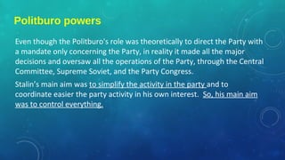 CAMBRIDGE A2 HISTORY: STALIN AIMS IN GOVERNMENT AND ADMINISTRATION | PPT