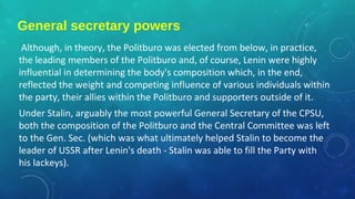 CAMBRIDGE A2 HISTORY: STALIN AIMS IN GOVERNMENT AND ADMINISTRATION | PPT