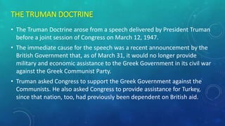 CAMBRIDGE A2 HISTORY: TRUMAN DOCTRINE 1947 | PPTX