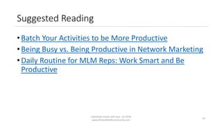 Being Busy vs. Being Productive in Your MLM Business | PPTX