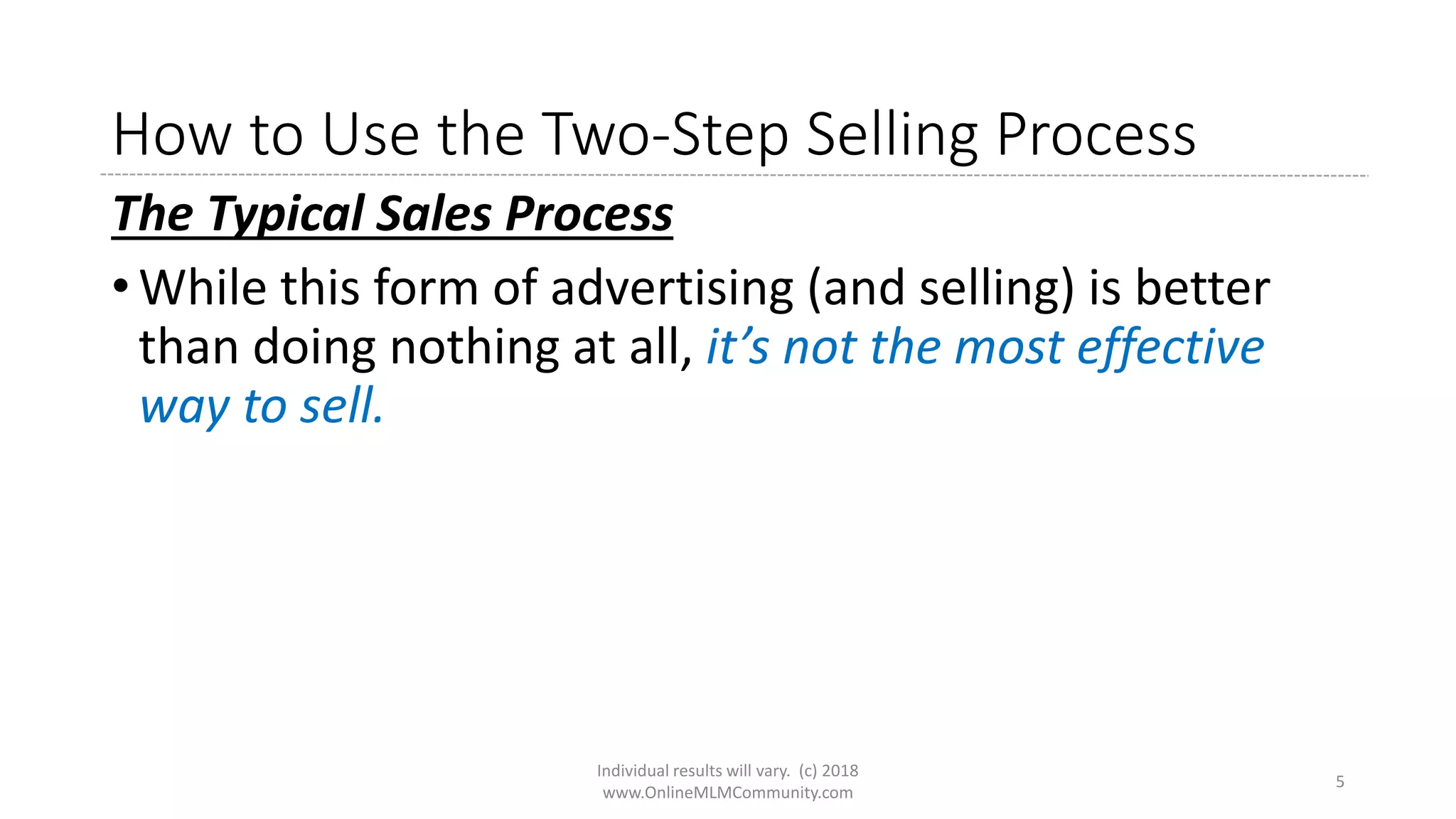 How to Use the Two-Step Selling Process | PPT