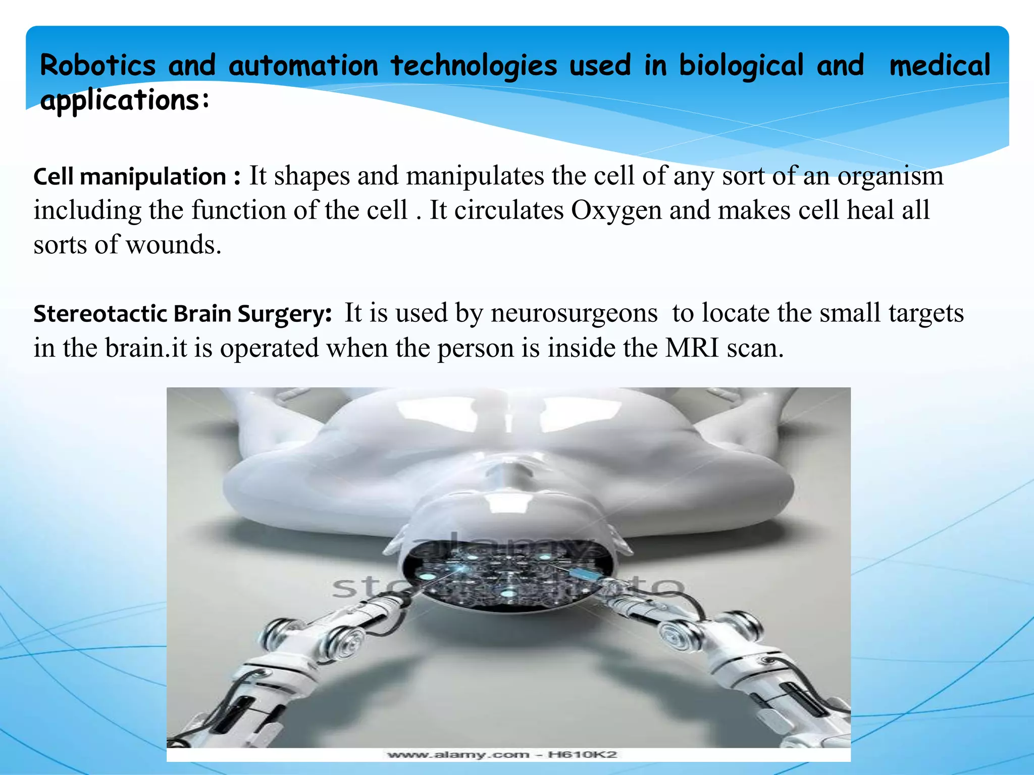 ROBOTICS FOR BIOLOGICAL AND MEDICAL APPLICATIONS | PPTX