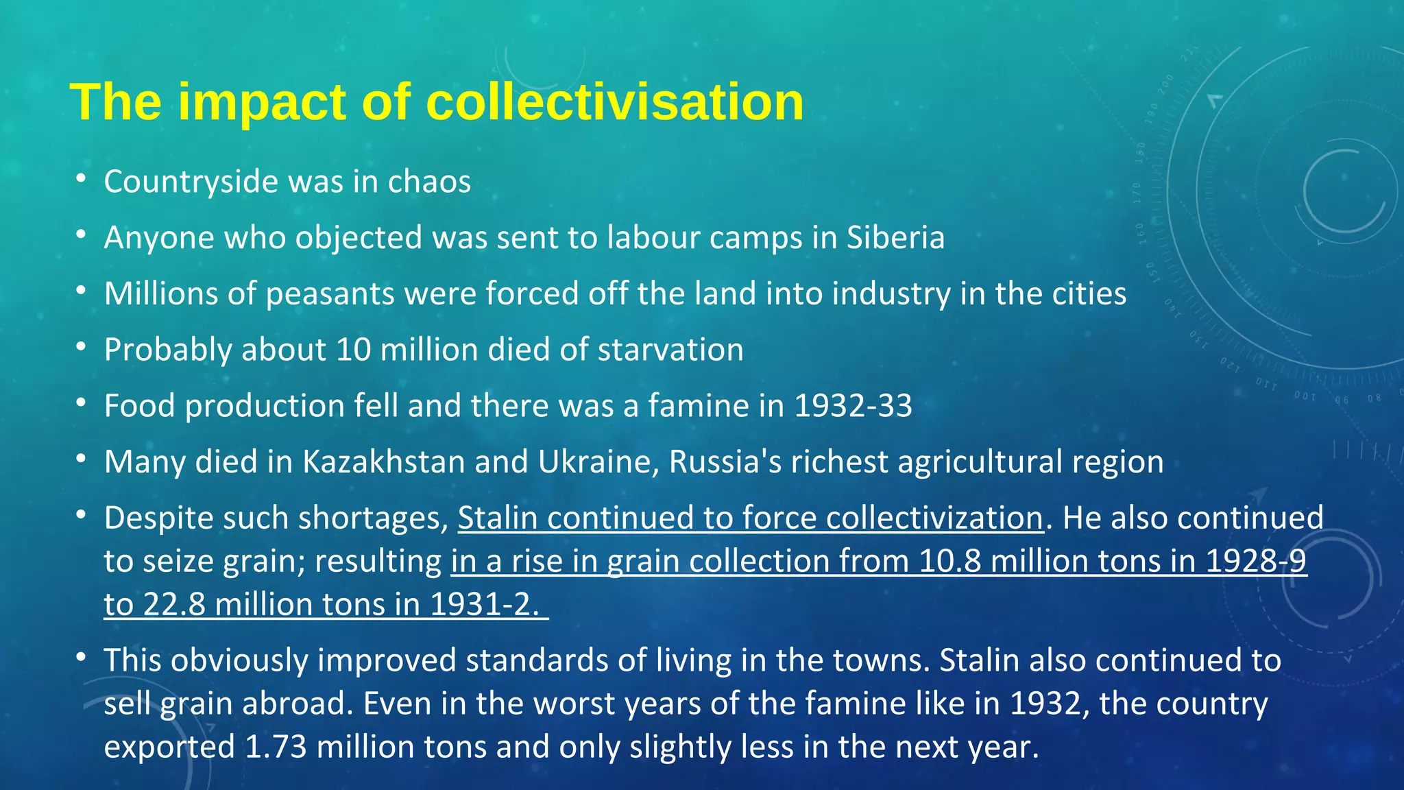 CAMBRIDGE A2 HISTORY: STALIN ECONOMIC AIMS - COLLECTIVISATION AND ...