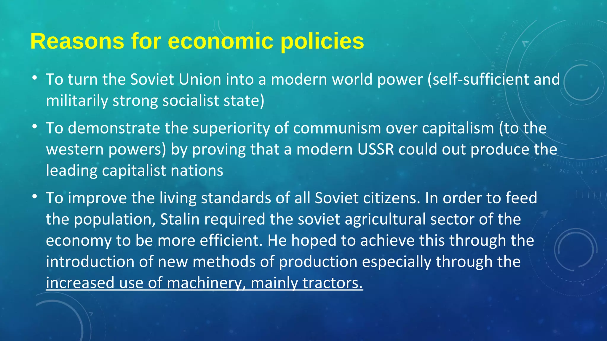 CAMBRIDGE A2 HISTORY: STALIN ECONOMIC AIMS - COLLECTIVISATION AND ...