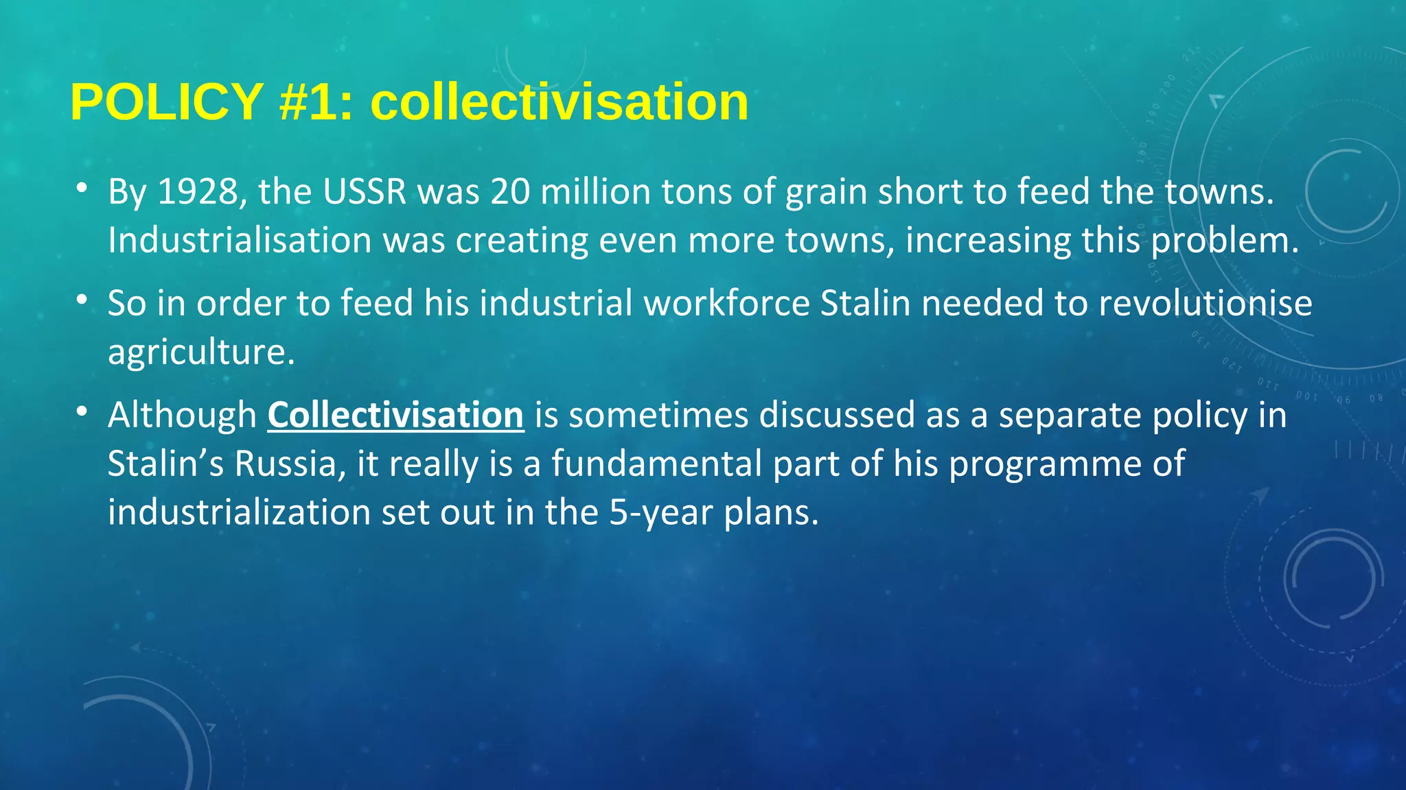 CAMBRIDGE A2 HISTORY: STALIN ECONOMIC AIMS - COLLECTIVISATION AND ...