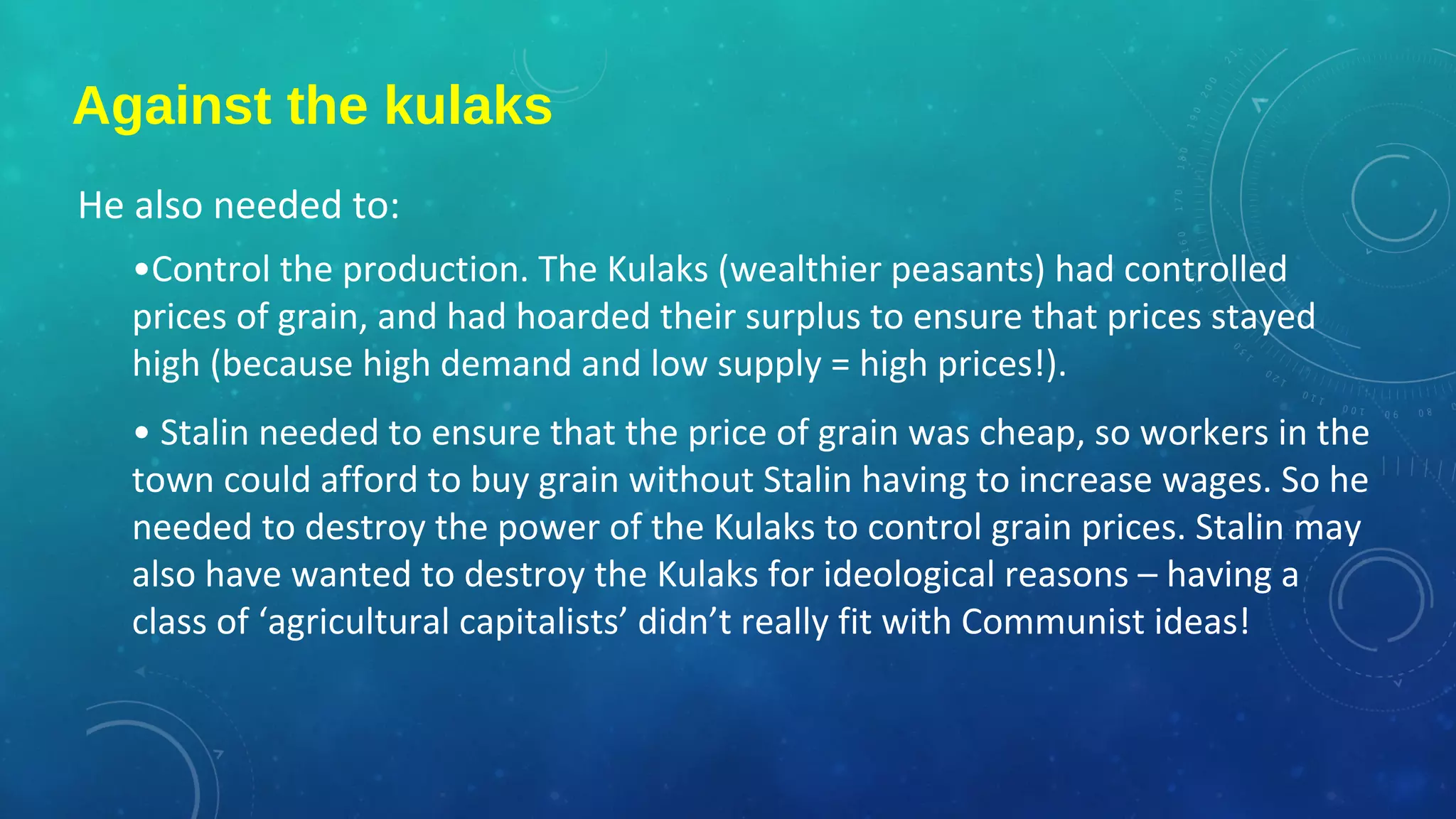 CAMBRIDGE A2 HISTORY: STALIN ECONOMIC AIMS - COLLECTIVISATION AND ...