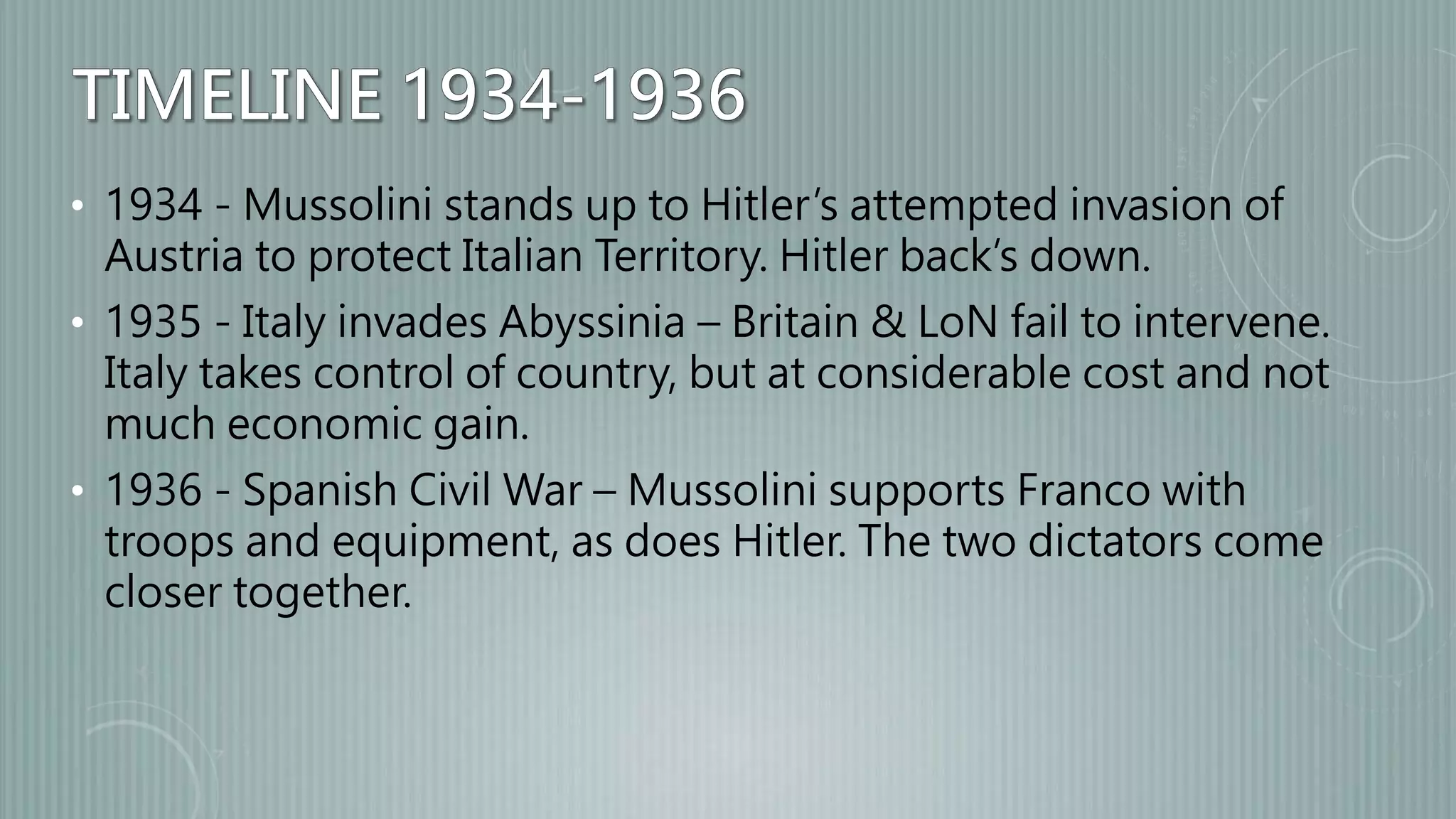 CAMBRIDGE AS HISTORY: AIMS MUSSOLINI FOREIGN POLICY | PPTX