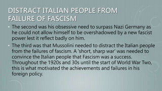 CAMBRIDGE AS HISTORY: AIMS MUSSOLINI FOREIGN POLICY | PPTX