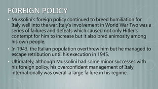 CAMBRIDGE AS HISTORY: AIMS MUSSOLINI FOREIGN POLICY | PPTX