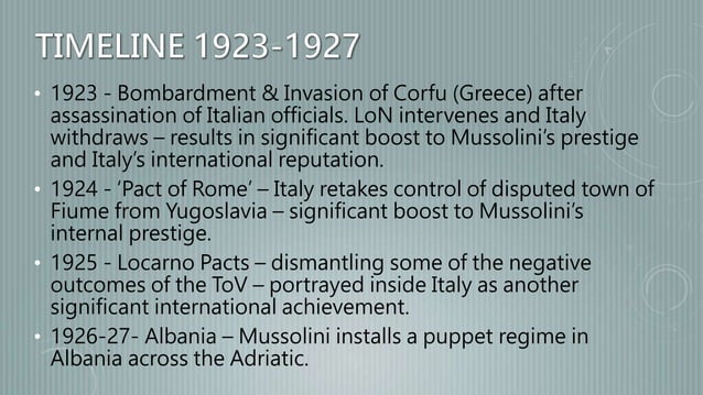 CAMBRIDGE AS HISTORY: AIMS MUSSOLINI FOREIGN POLICY | PPTX