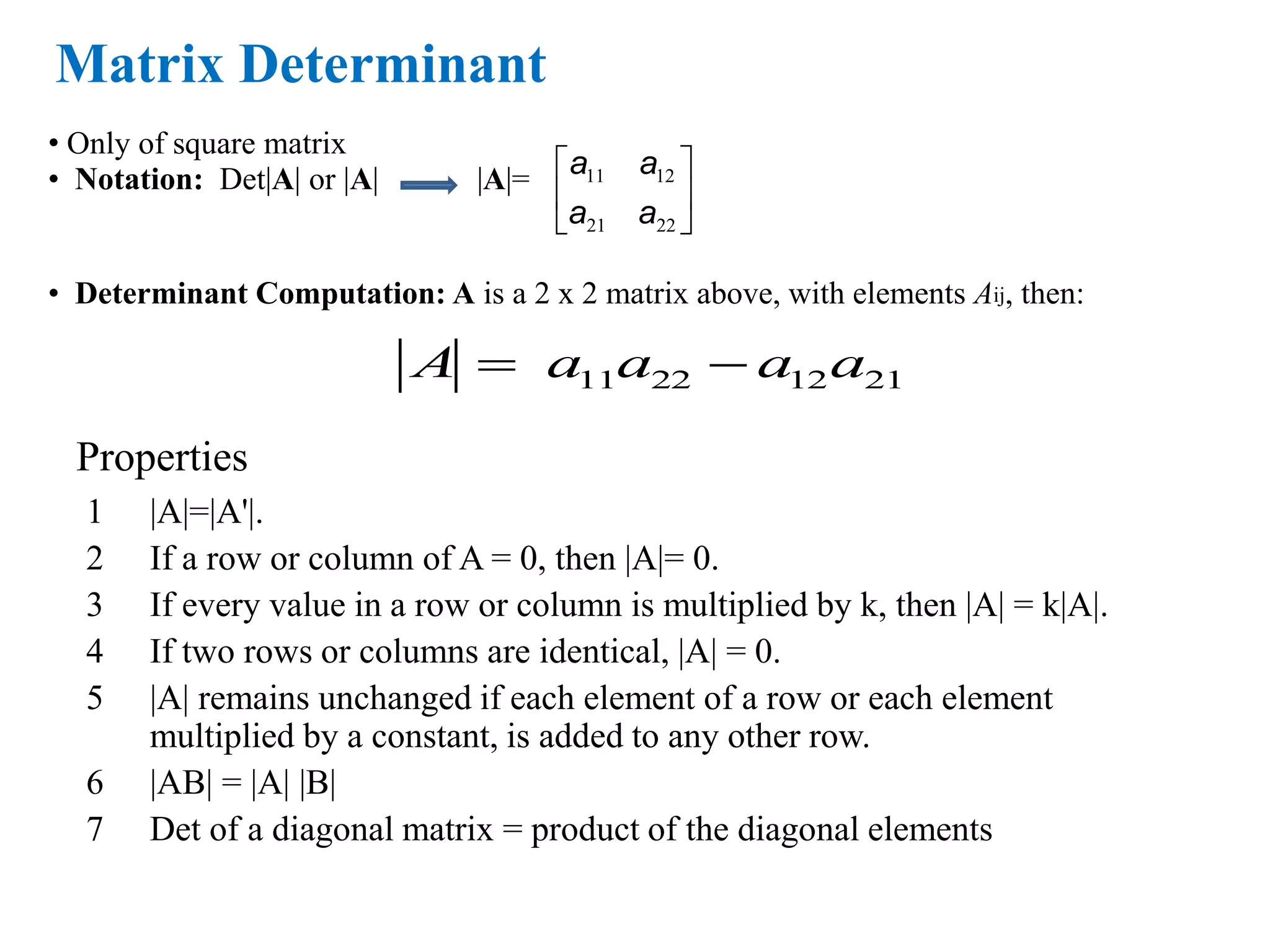 matrix algebra | PPTX