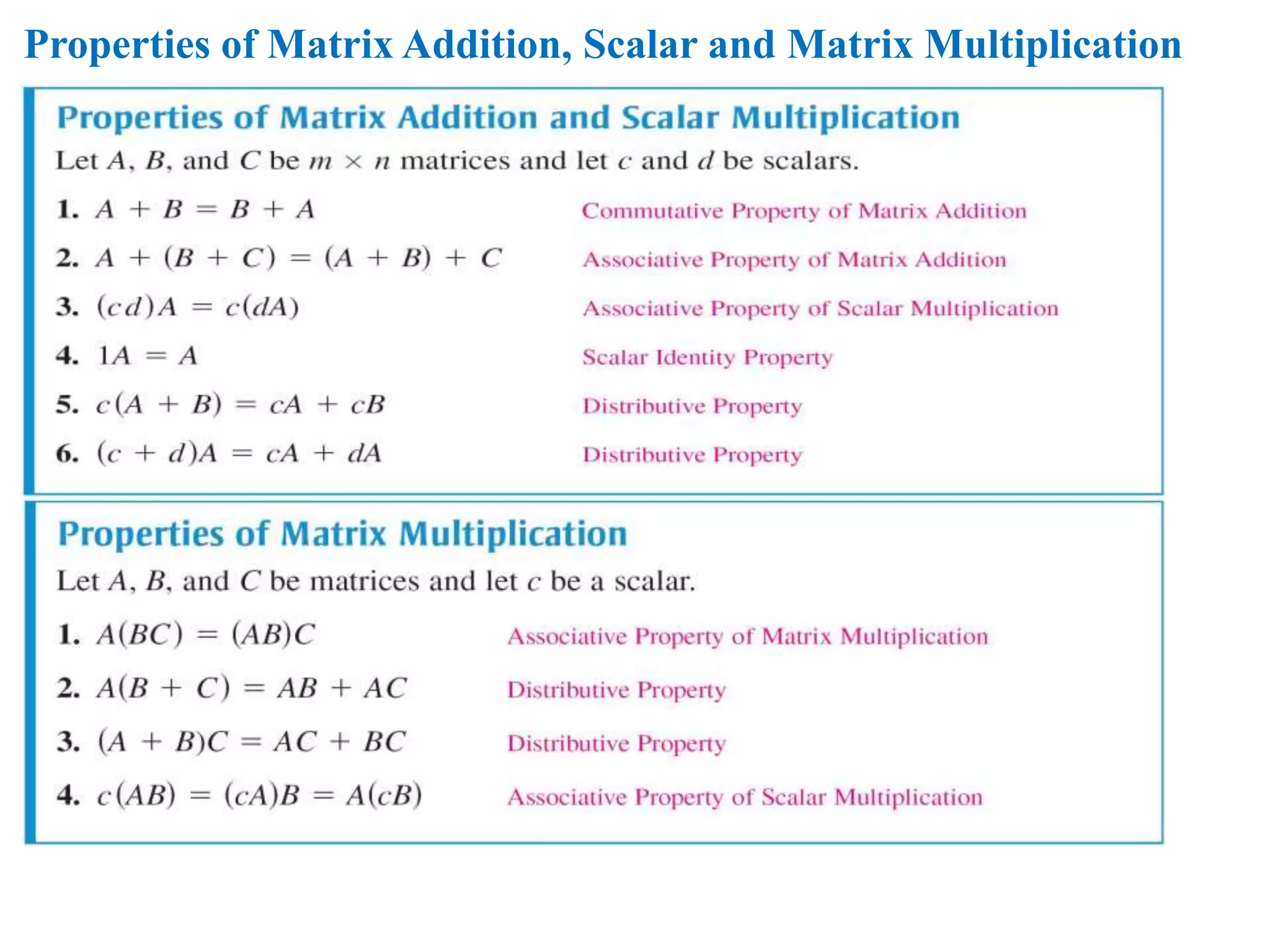 matrix algebra | PPTX