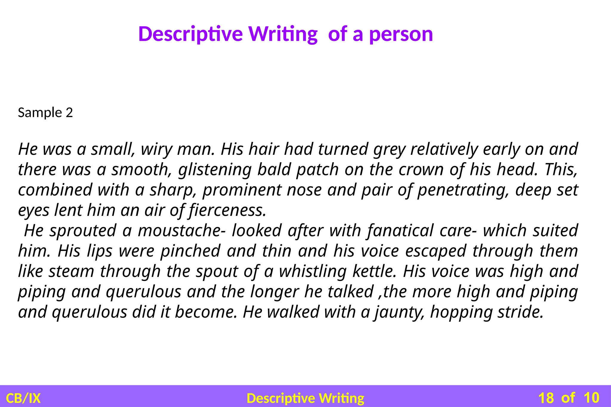 Descriptive writing ppt class 6 to 10th ppt | PPSX
