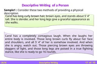 Descriptive writing ppt class 6 to 10th ppt | PPSX
