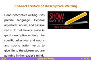 Descriptive writing ppt class 6 to 10th ppt | PPSX