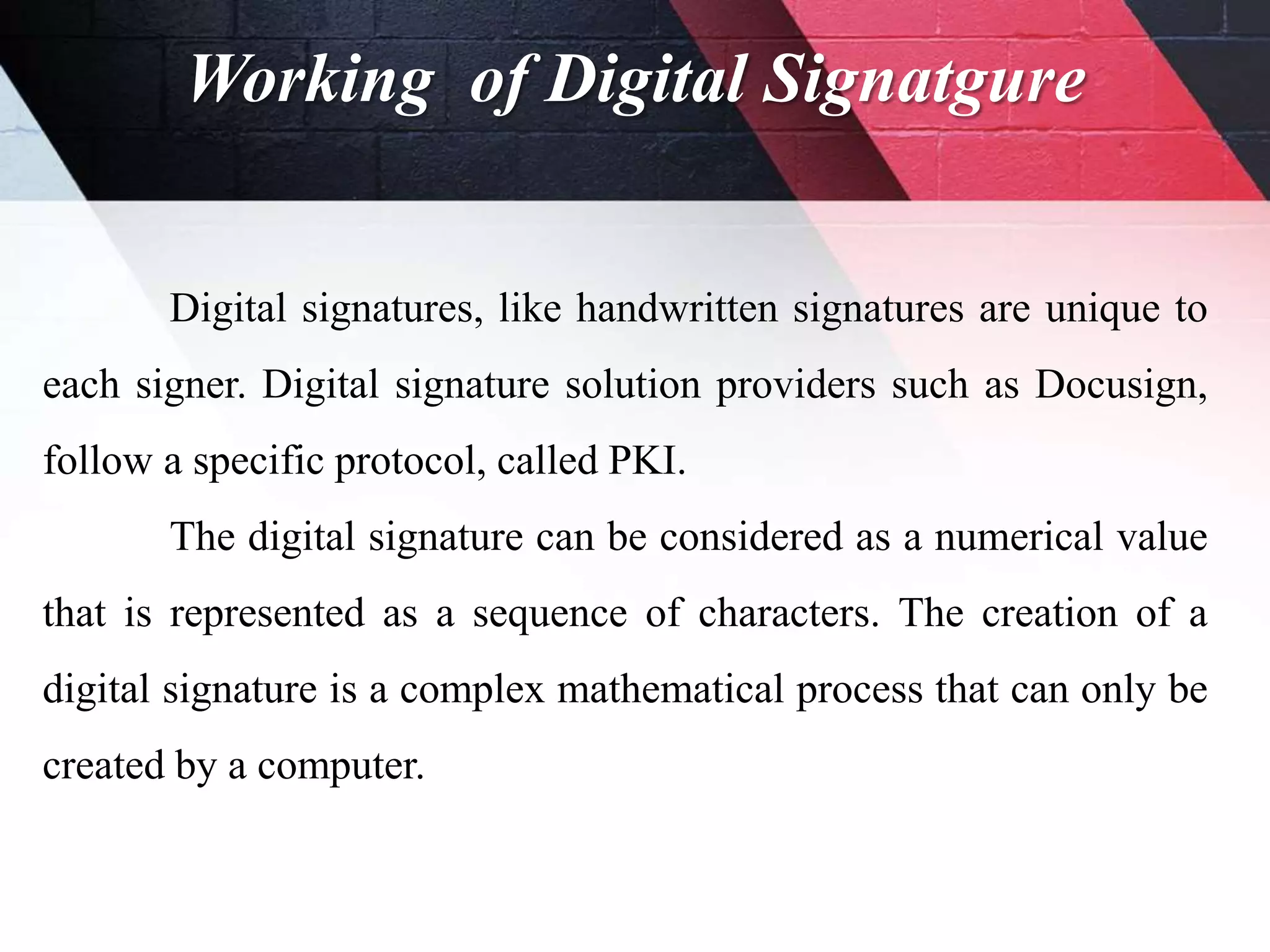 Creation & Verification of Digital Signature using Digisigner | PPTX