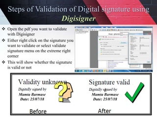 Creation & Verification of Digital Signature using Digisigner | PPTX
