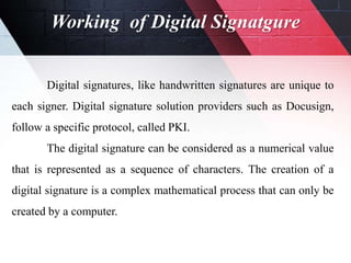 Creation & Verification of Digital Signature using Digisigner | PPTX