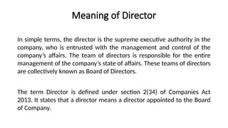 PPT 1 DIRECTOR OF A COMPANY WORKLOAD AND | PPTX