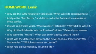 CAMBRIDGE A2 HISTORY: LENIN AND MARXISM | PPT