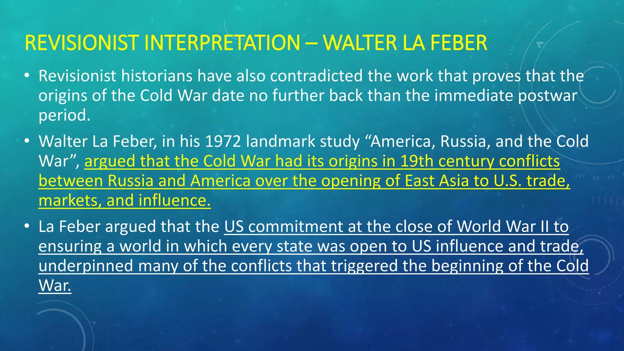 CAMBRIDGE A2 HISTORY: THE MAIN INTERPRETATIONS OF THE COLD WAR AND A ...