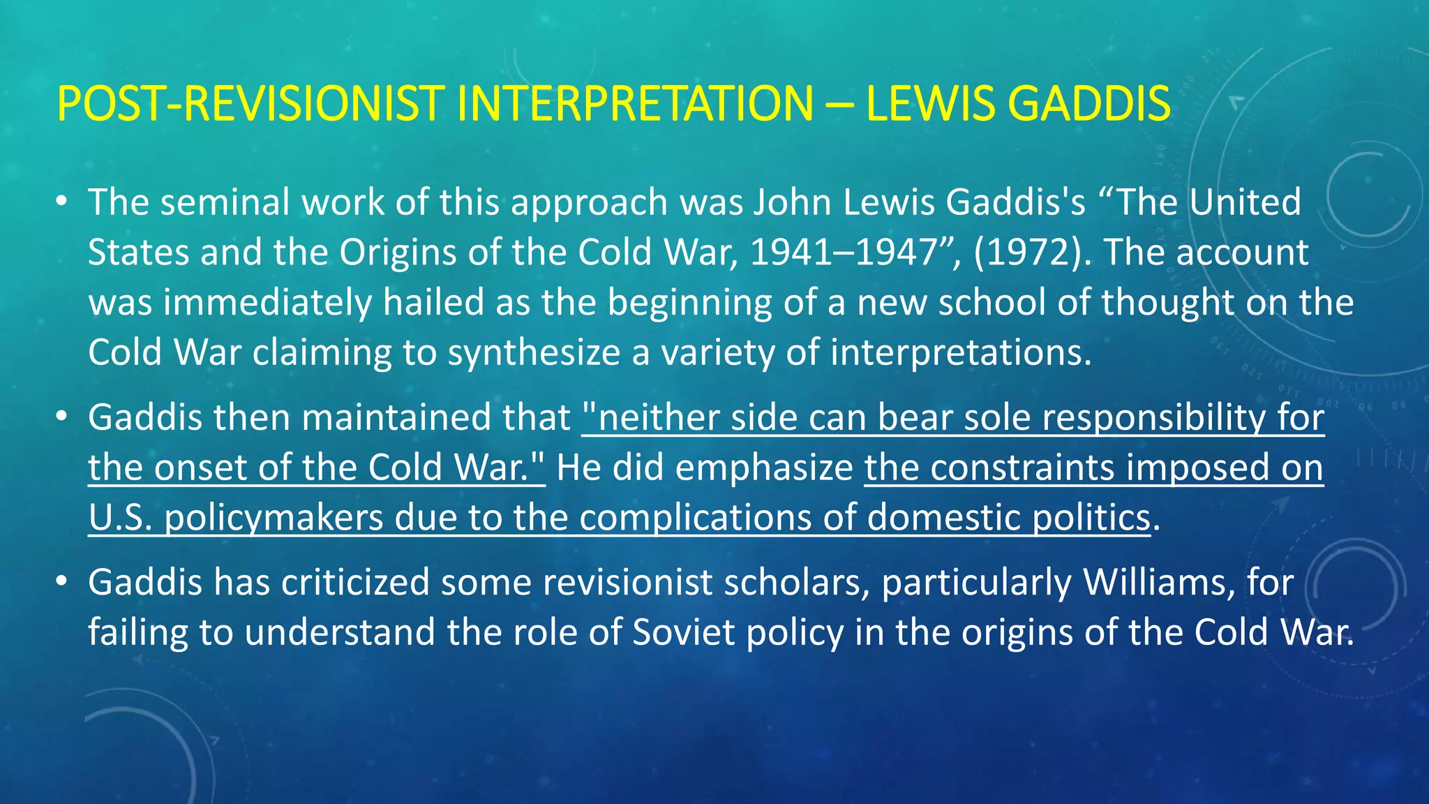 CAMBRIDGE A2 HISTORY: THE MAIN INTERPRETATIONS OF THE COLD WAR AND A ...