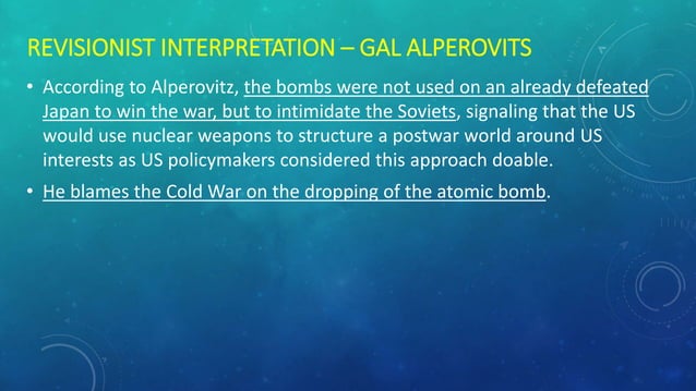 CAMBRIDGE A2 HISTORY: THE MAIN INTERPRETATIONS OF THE COLD WAR AND A ...