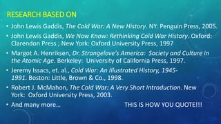 CAMBRIDGE A2 HISTORY: THE MAIN INTERPRETATIONS OF THE COLD WAR AND A ...
