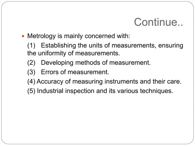 PPT1 metrology introduction to metrology | PDF | Manufacturing Industry | Industries