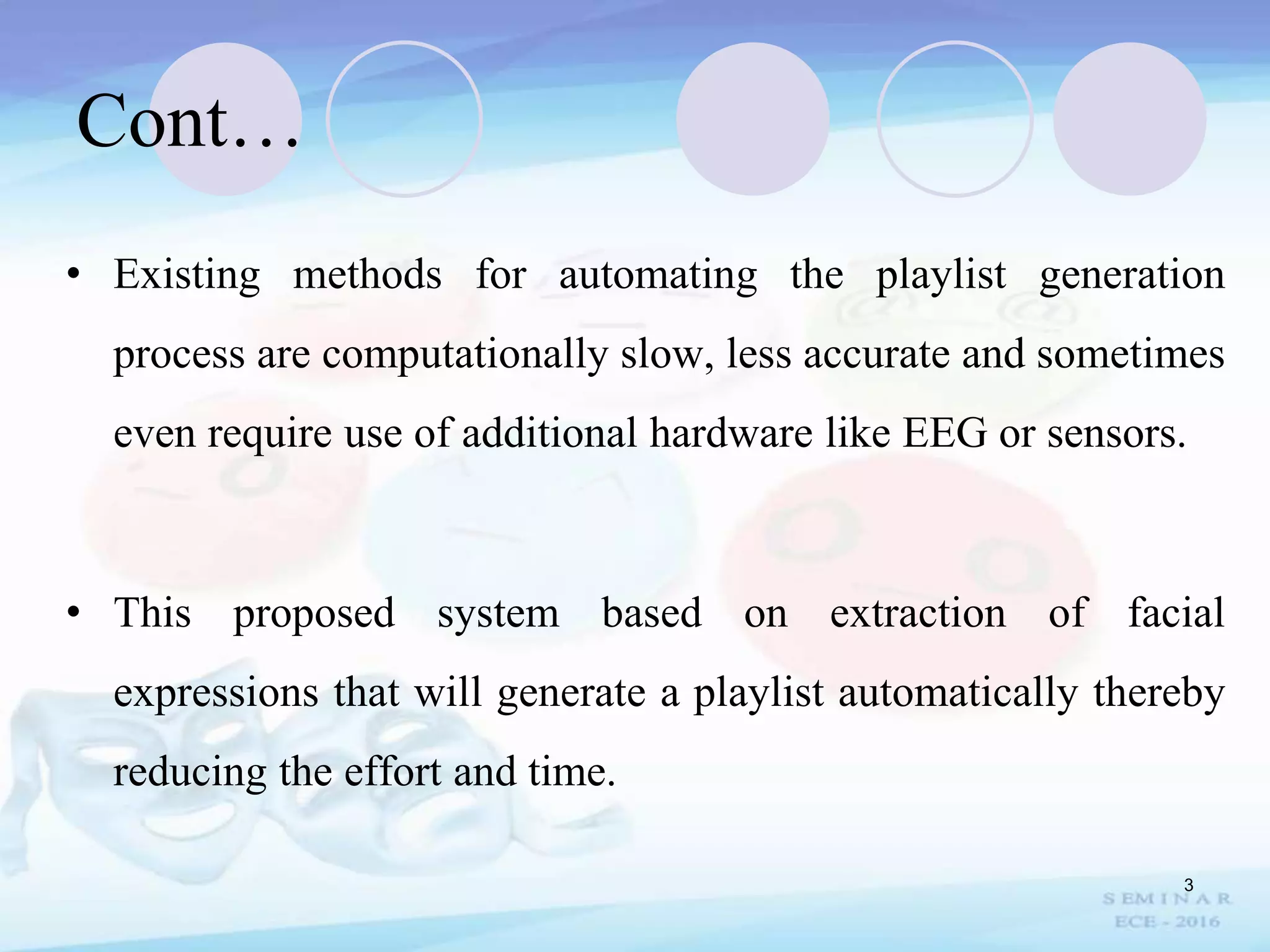 Emotion based music player | PPTX