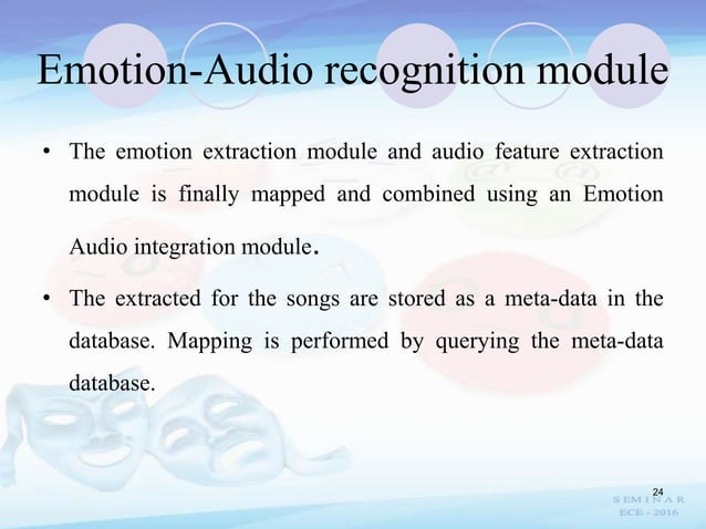 Emotion based music player | PPTX | Digital Audio | Computer Software and Applications
