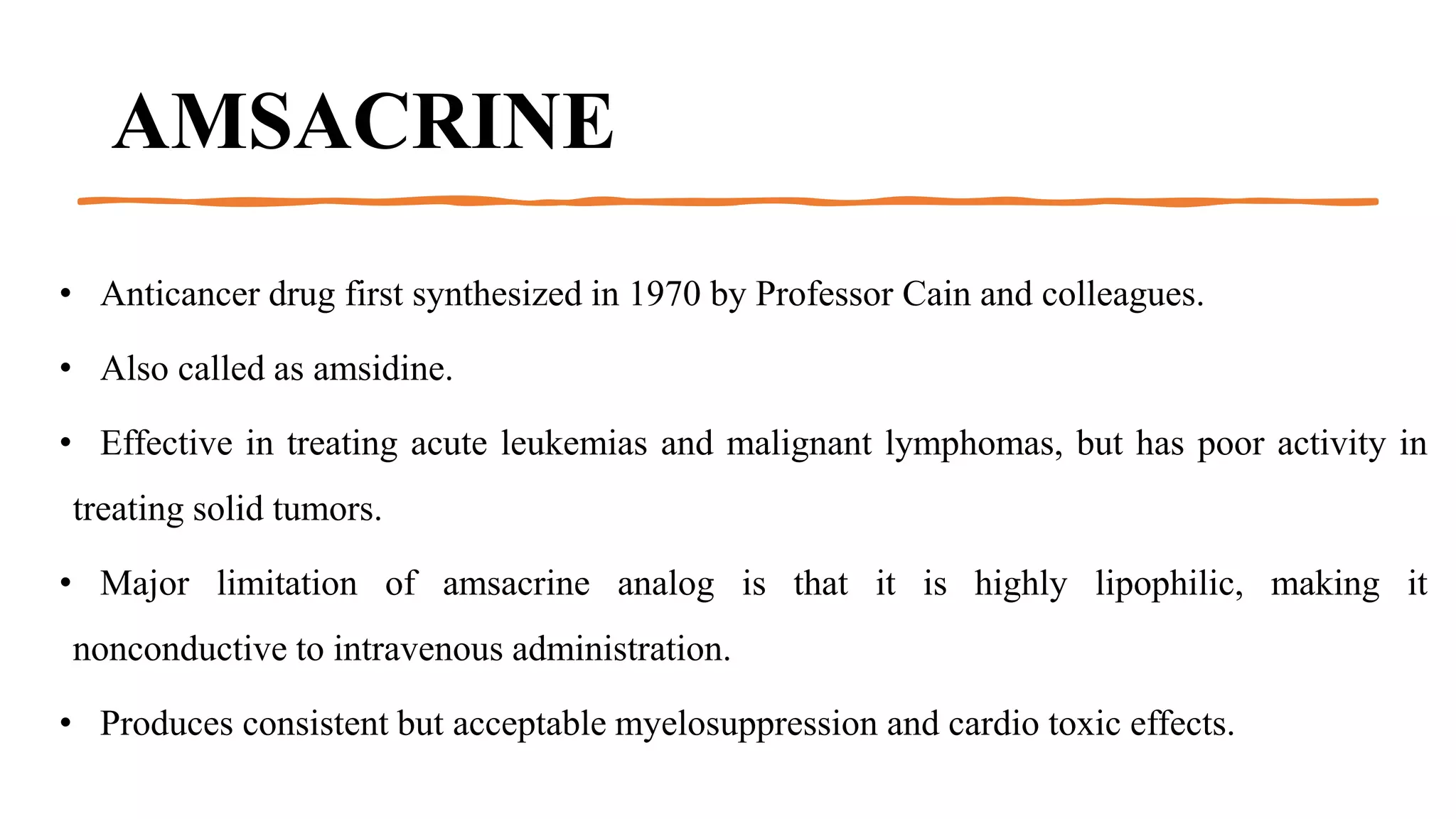 Synthesis and Uses of Amsacrine and Prochlorperazine | PPTX