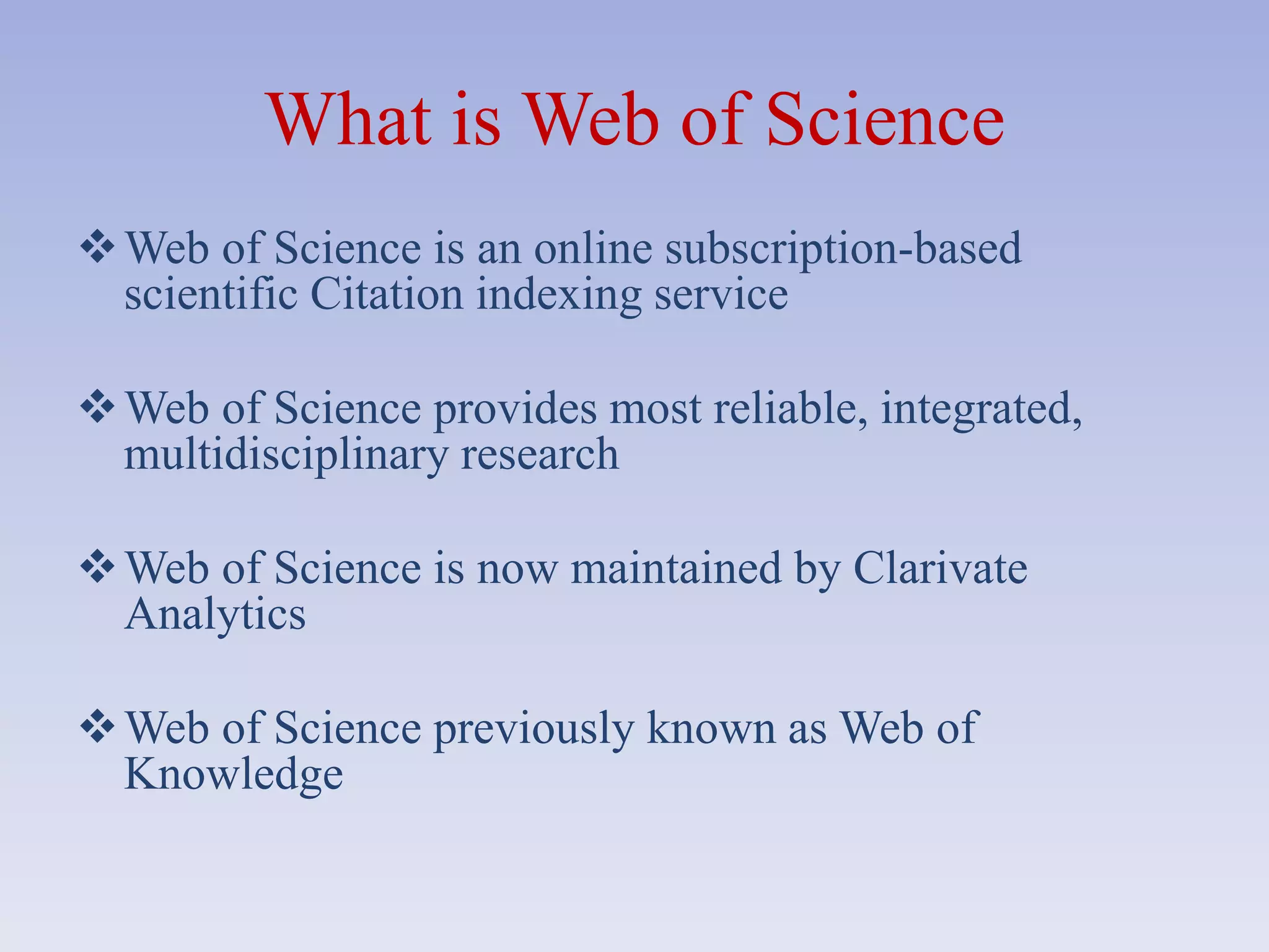 Web of Science | PPTX