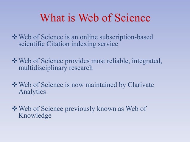 Web of Science | PPTX