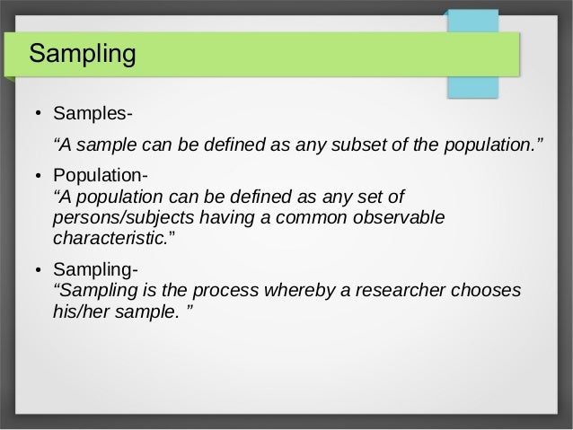Sampling & data collection Methods