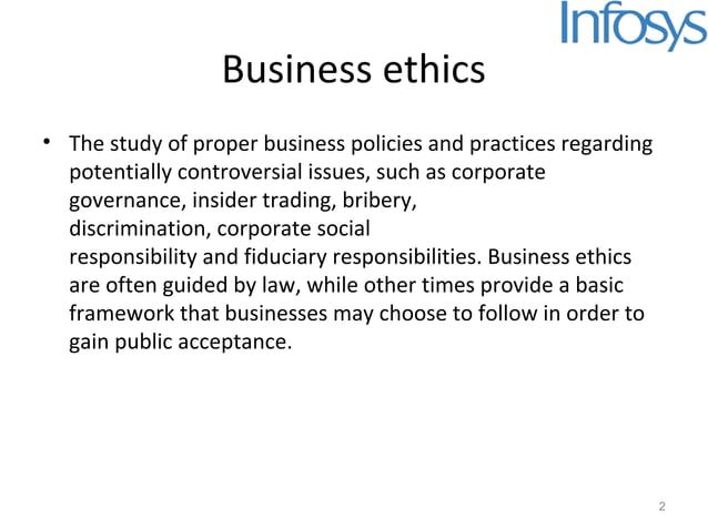 INFOSYS - Ethical Practices | PPT