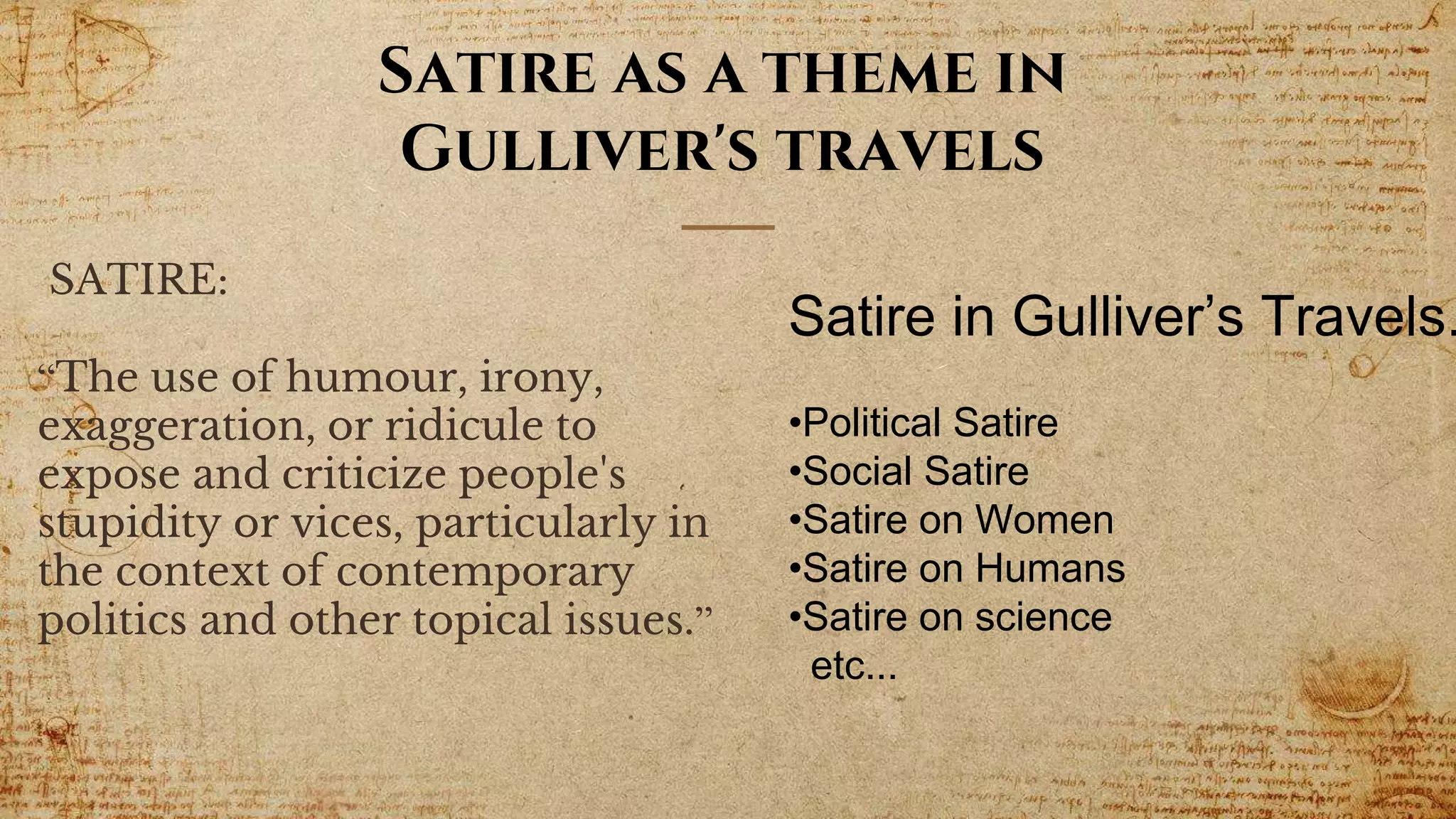 Satire on women in Gulliver's Travels. | PPT