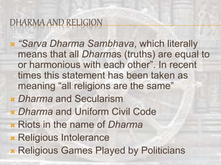 Dharma in Indian thought | PPTX