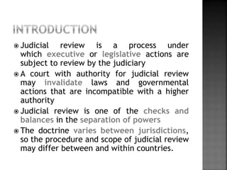 THE CONCEPT OF JUDICIAL REVIEW: A COMPARATIVE STUDY AMONG USA, UK ...