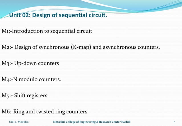 Module2 Design Of Synchronous And Asynchronous Counter Ppt