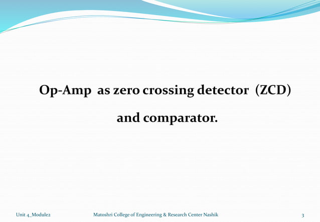 Module2: opamp as ZCD (zero crossing detector) | PPTX