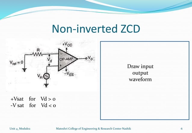 Module2: opamp as ZCD (zero crossing detector) | PPTX
