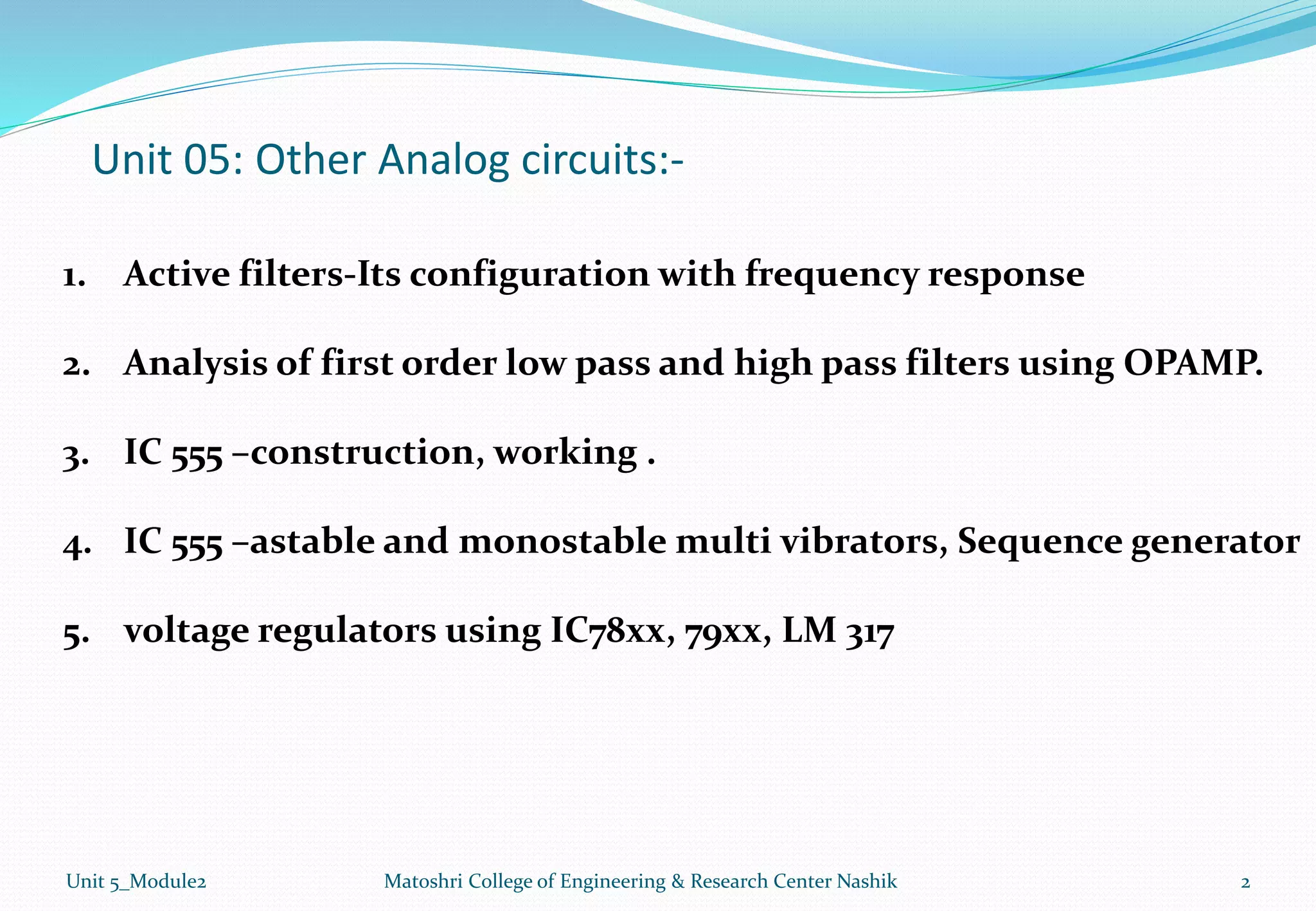 Module 2 :high pass & Low pass filter | PPTX