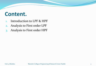 Module 2 :high pass & Low pass filter | PPTX