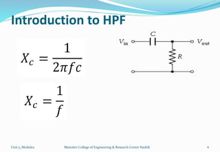 Module 2 :high pass & Low pass filter | PPTX