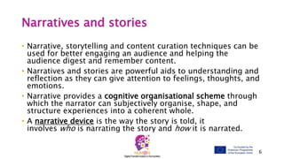 Hum@n Project: Digital Storytelling module: Storytelling narratives | PPT