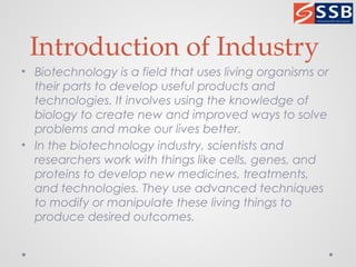 Study on Biotechnology Industry Analysis | PPTX