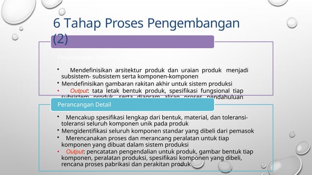 Perancangan dan pengembangan produk presentasi 2 | PPTX