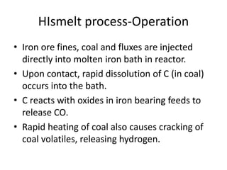 Hismelt (ironmaking) process | PPTX